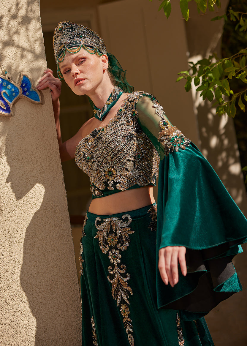 One Shoulder Henna Party Dress - Sultan Dress